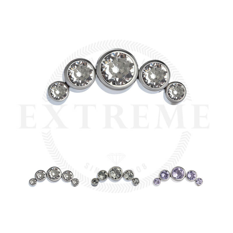 14Kt Solid Yellow Gold Gem Flower Threadless End – Giometal Body Jewelry