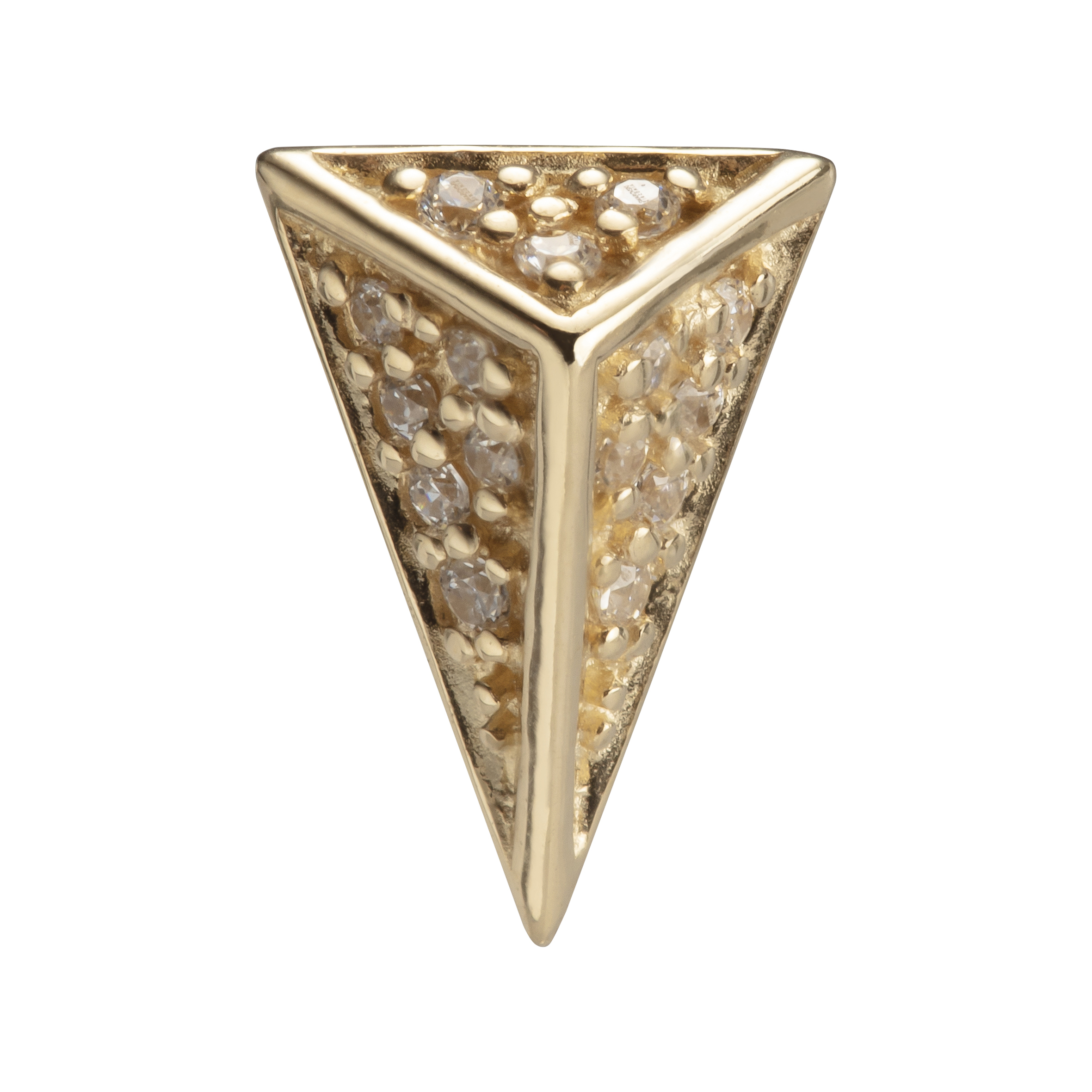 14Kt Yellow Gold Diamond Pyramid Threadless Top – Giometal Body Jewelry