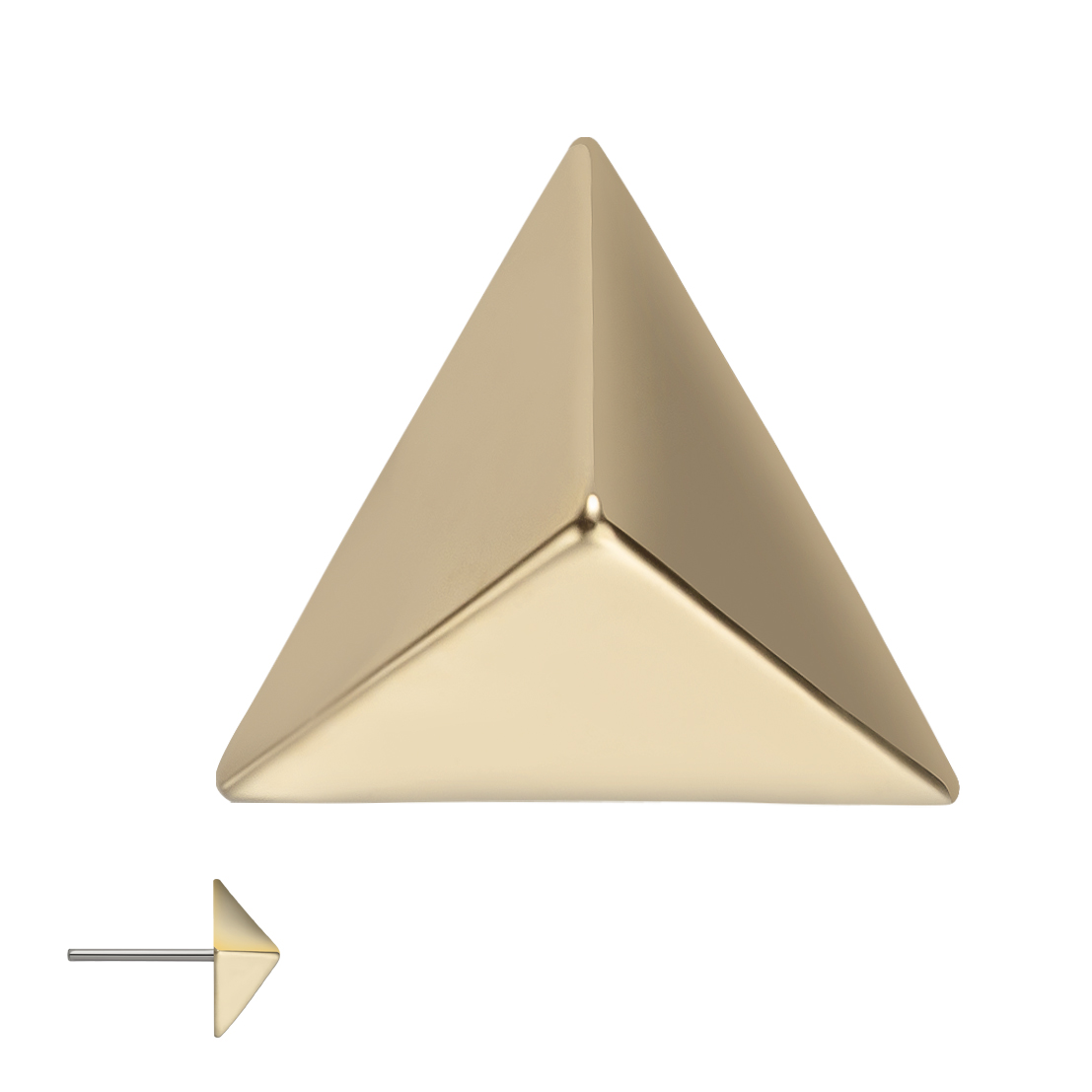 14Kt Yellow Gold Pyramid Threadless Top – Giometal Body Jewelry