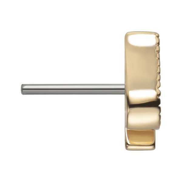 14Kt Yellow Gold Gemmed Heart Threadless Top – Giometal Body Jewelry