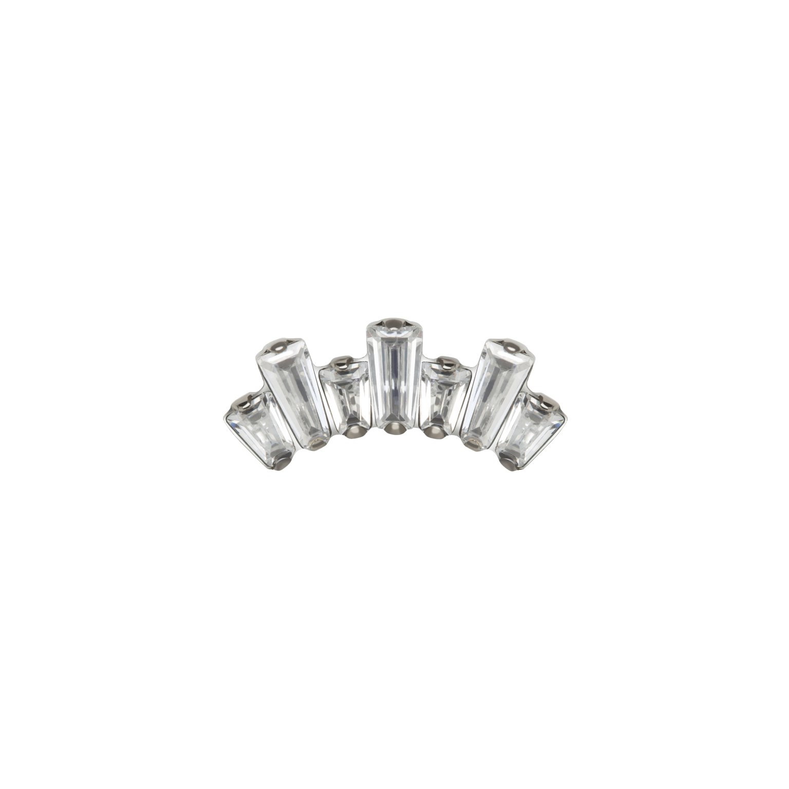 Titanium Tapered Baguette Cluster Threadless Top - Giometal Body Jewelry